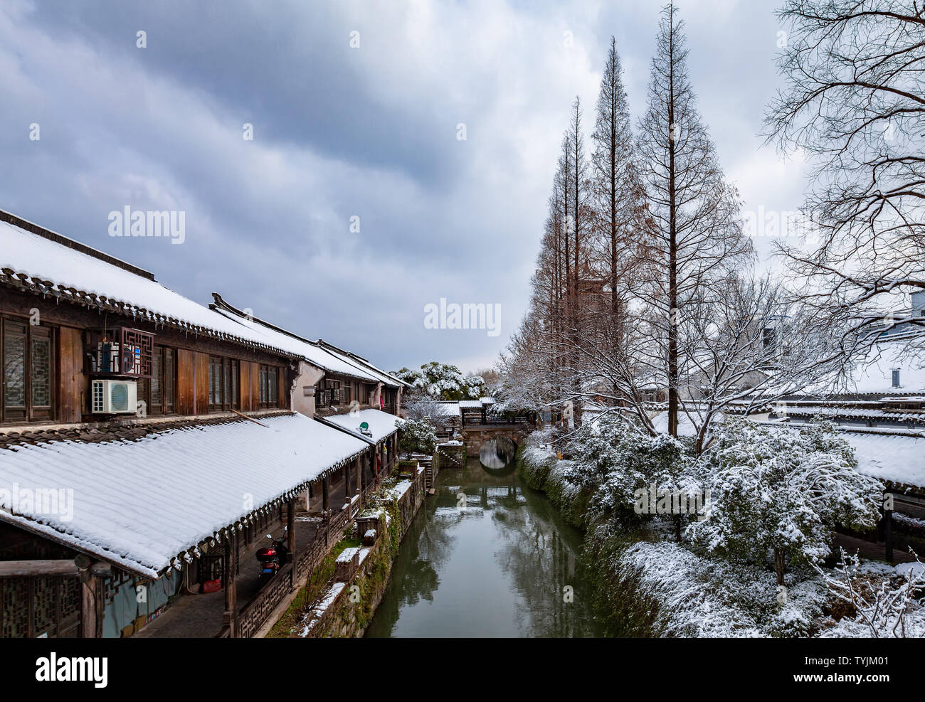 The ancient town after the snow in Shanghai Stock Photo - Alamy