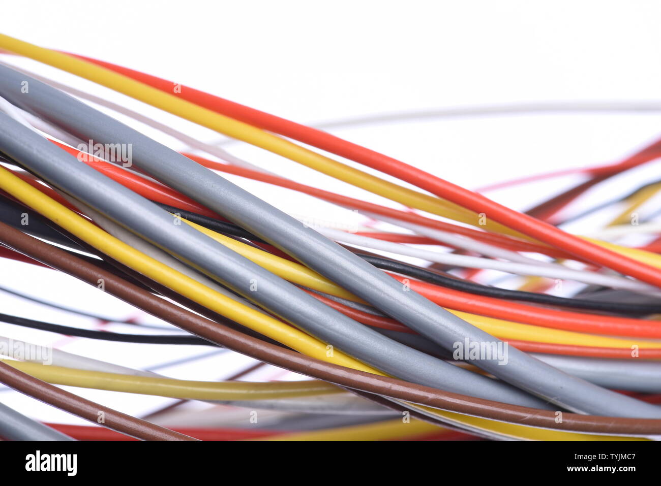 Colorful electrical cable used in telecommunication installation ...