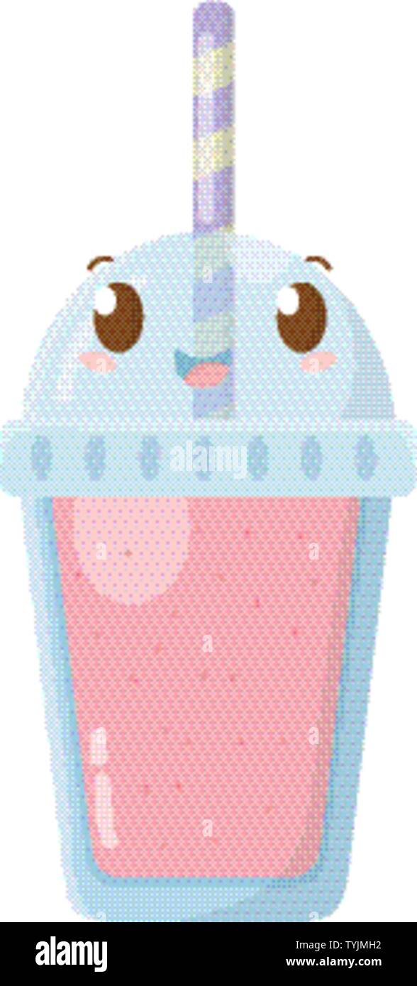 delicious tasty sweet milkshake cartoon vector illustration graphic ...