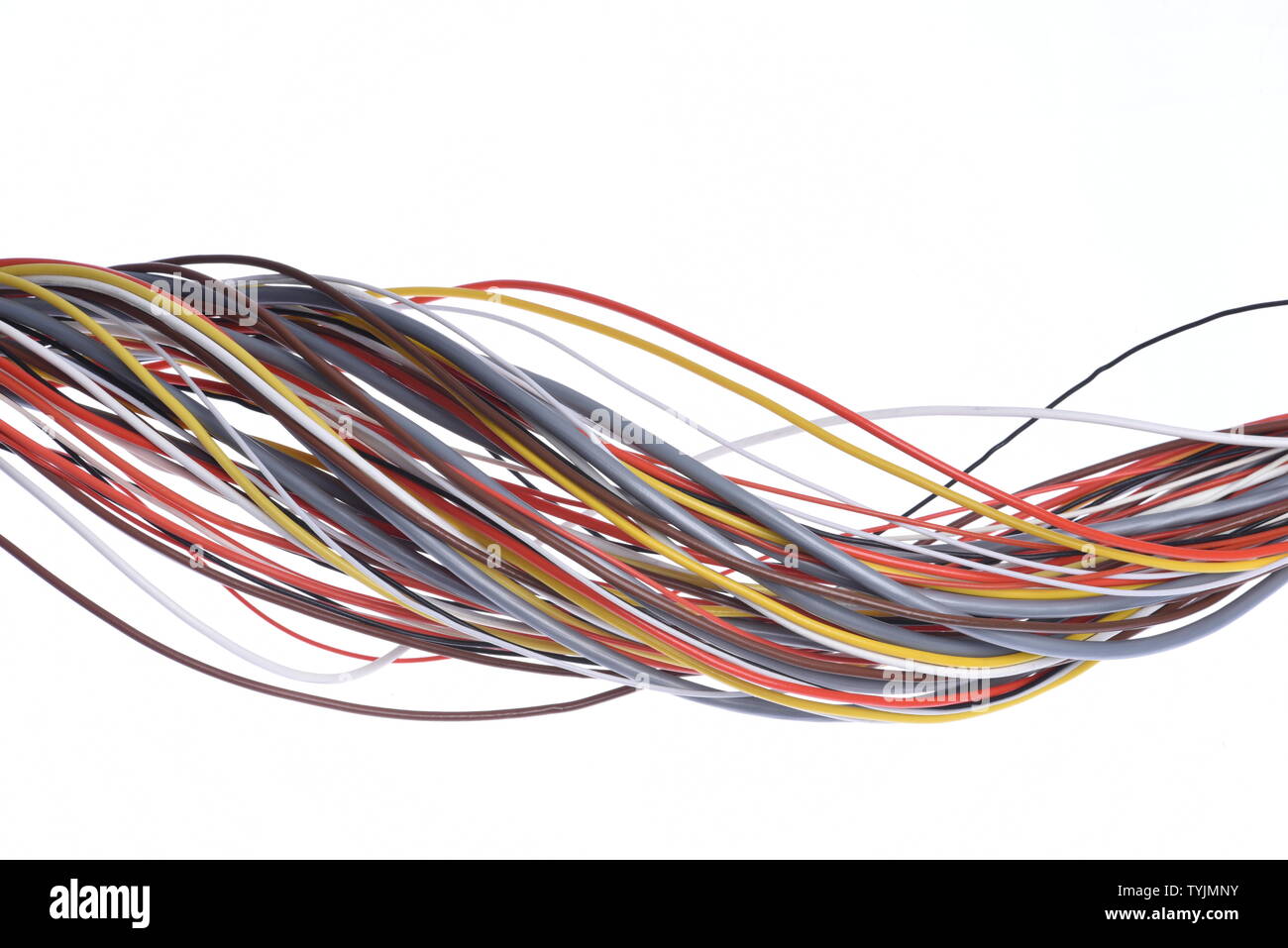 Colored computer cable isolated on white background Stock Photo - Alamy