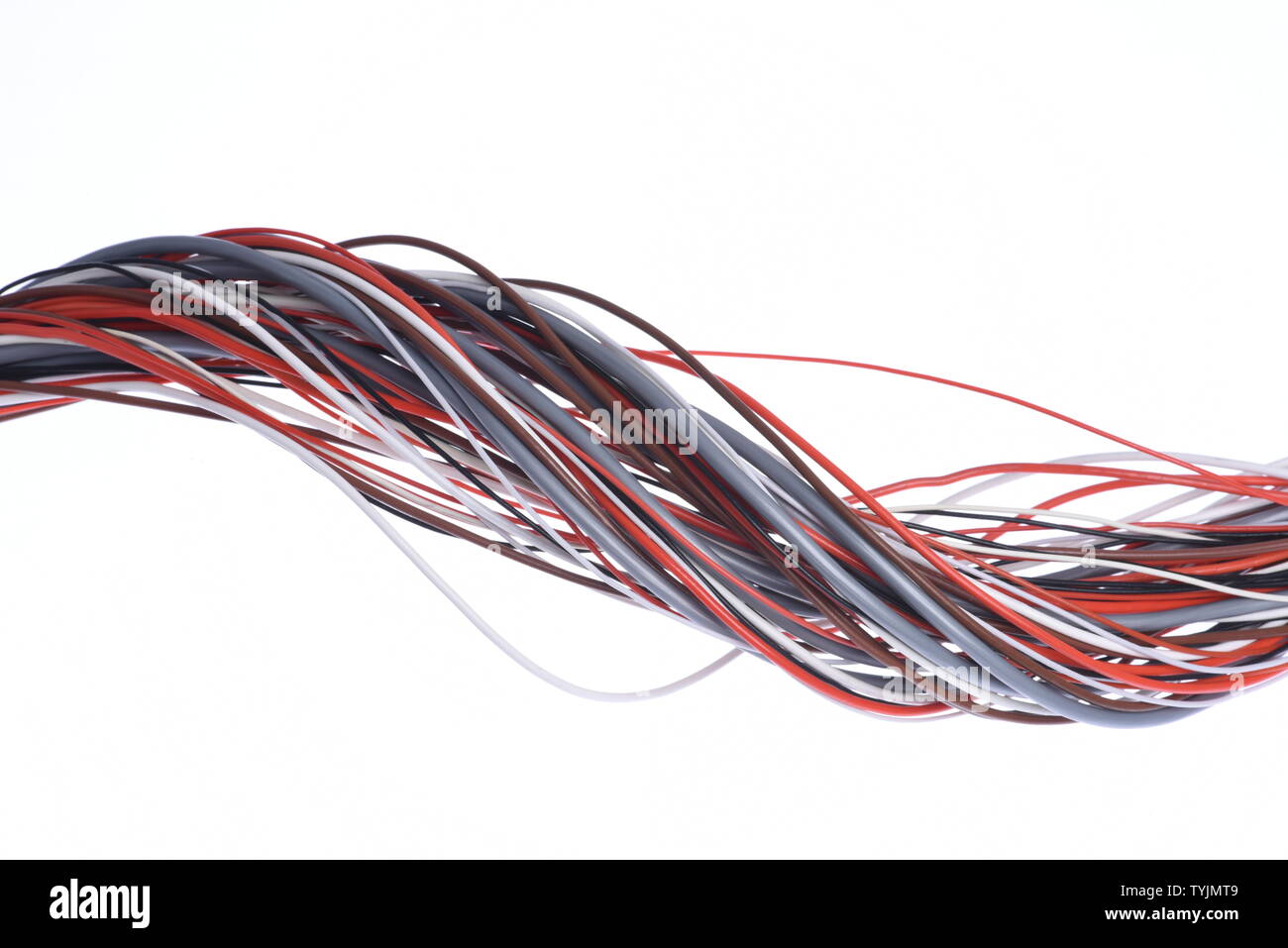 Colored computer cable isolated on white background Stock Photo - Alamy