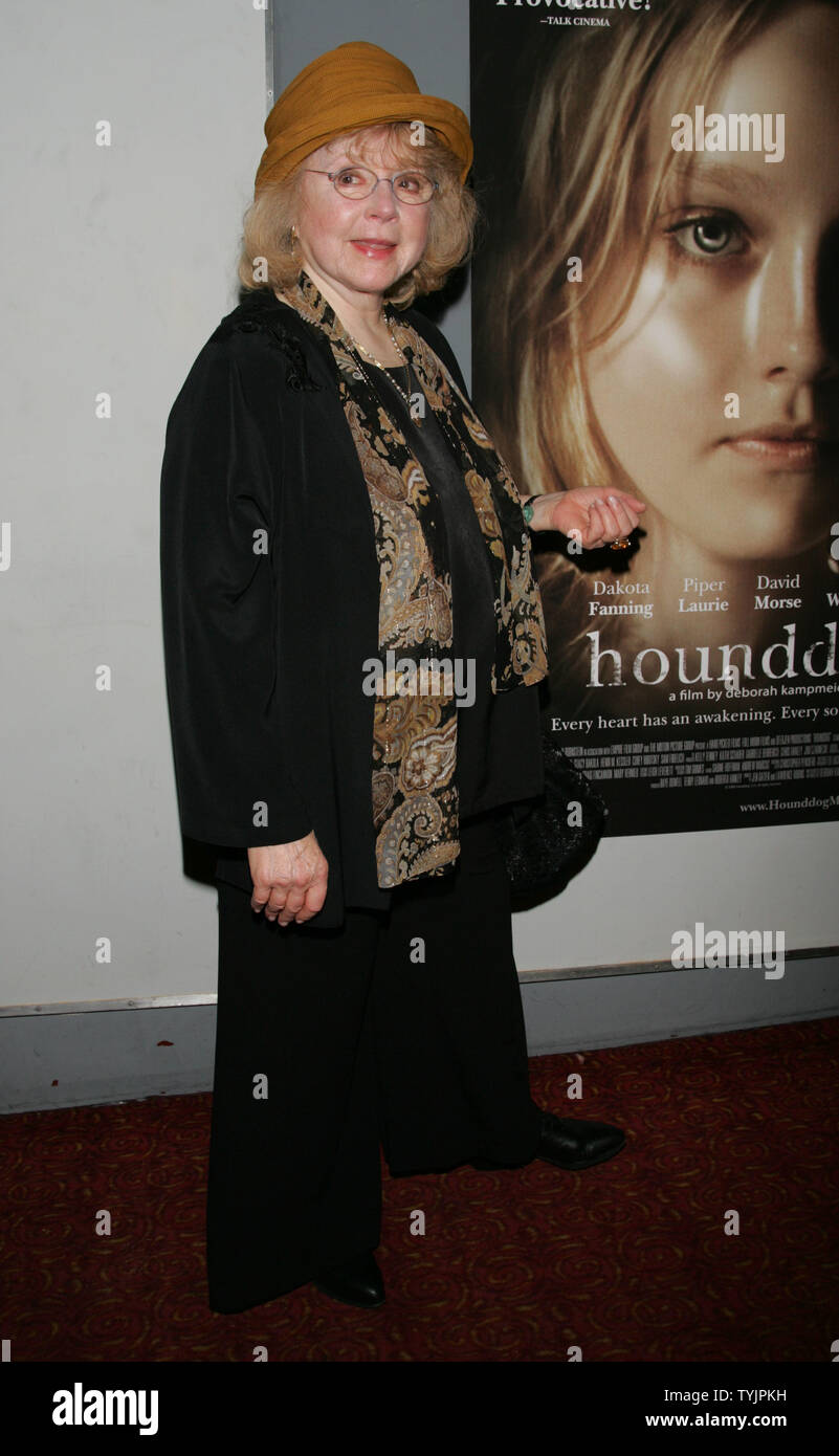 Piper Laurie arrives for the premiere of "Hounddog" at the Village East ...