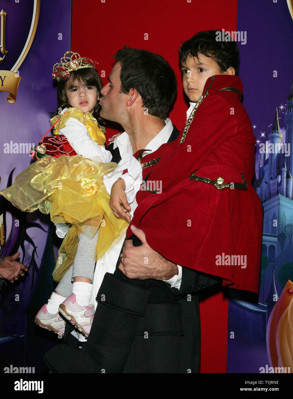 Cameron Mathison and children arrive for the 50th Anniversary screening ...