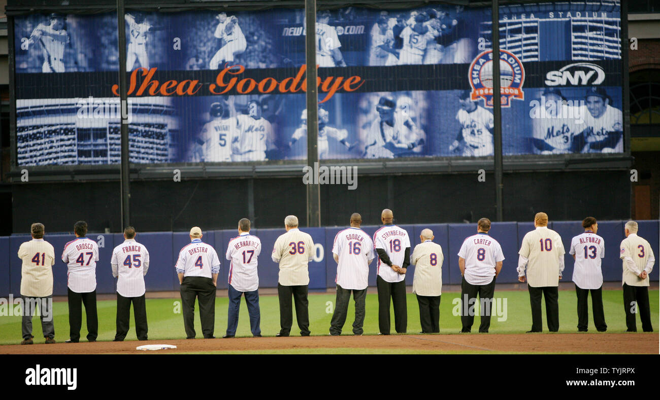Former New York Mets are introduced during the closing ceremony of Shea ...