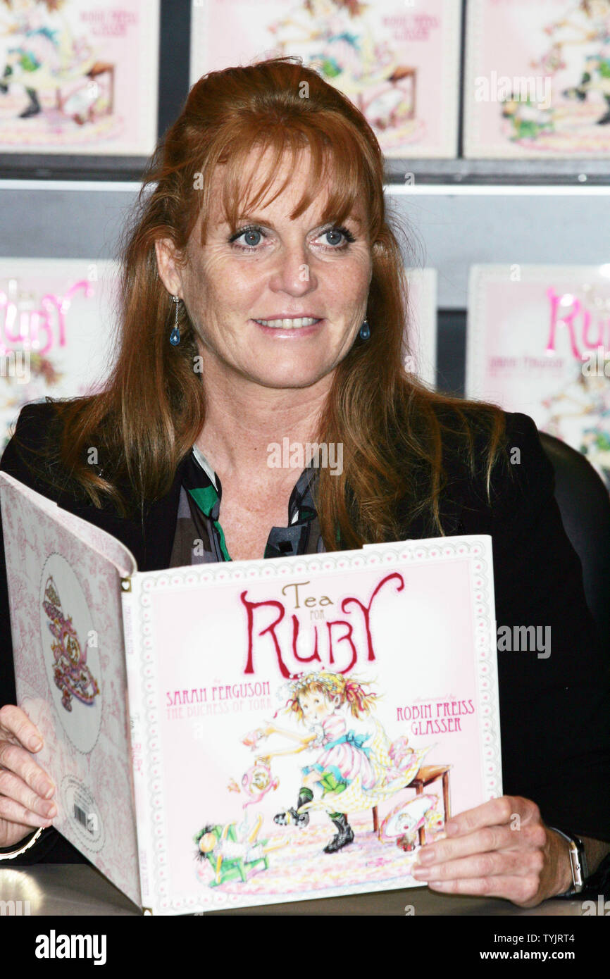 Sarah Ferguson, the Duchess of York, signs copies of her new book "Tea ...