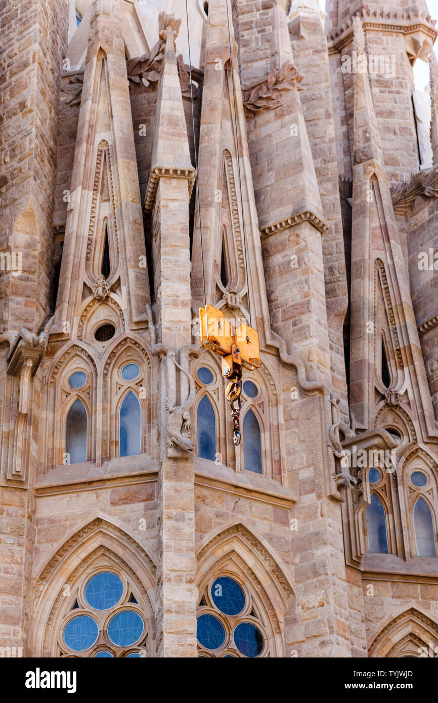 Construction work continues on the Sagrada Familia in Barcelona Stock ...