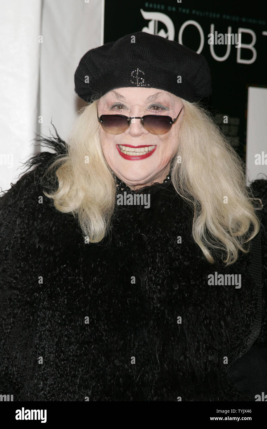Sylvia Miles arrives for the premiere of "Doubt" at the Paris Theater ...