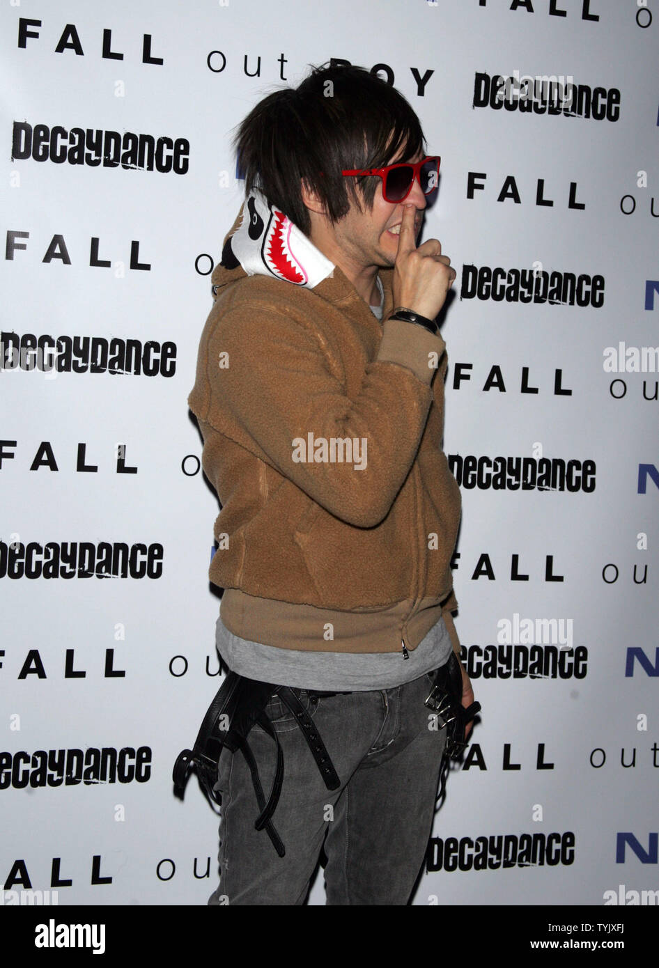 Pete Wentz of Fall Out Boy arrives for their concert at the Nokia ...