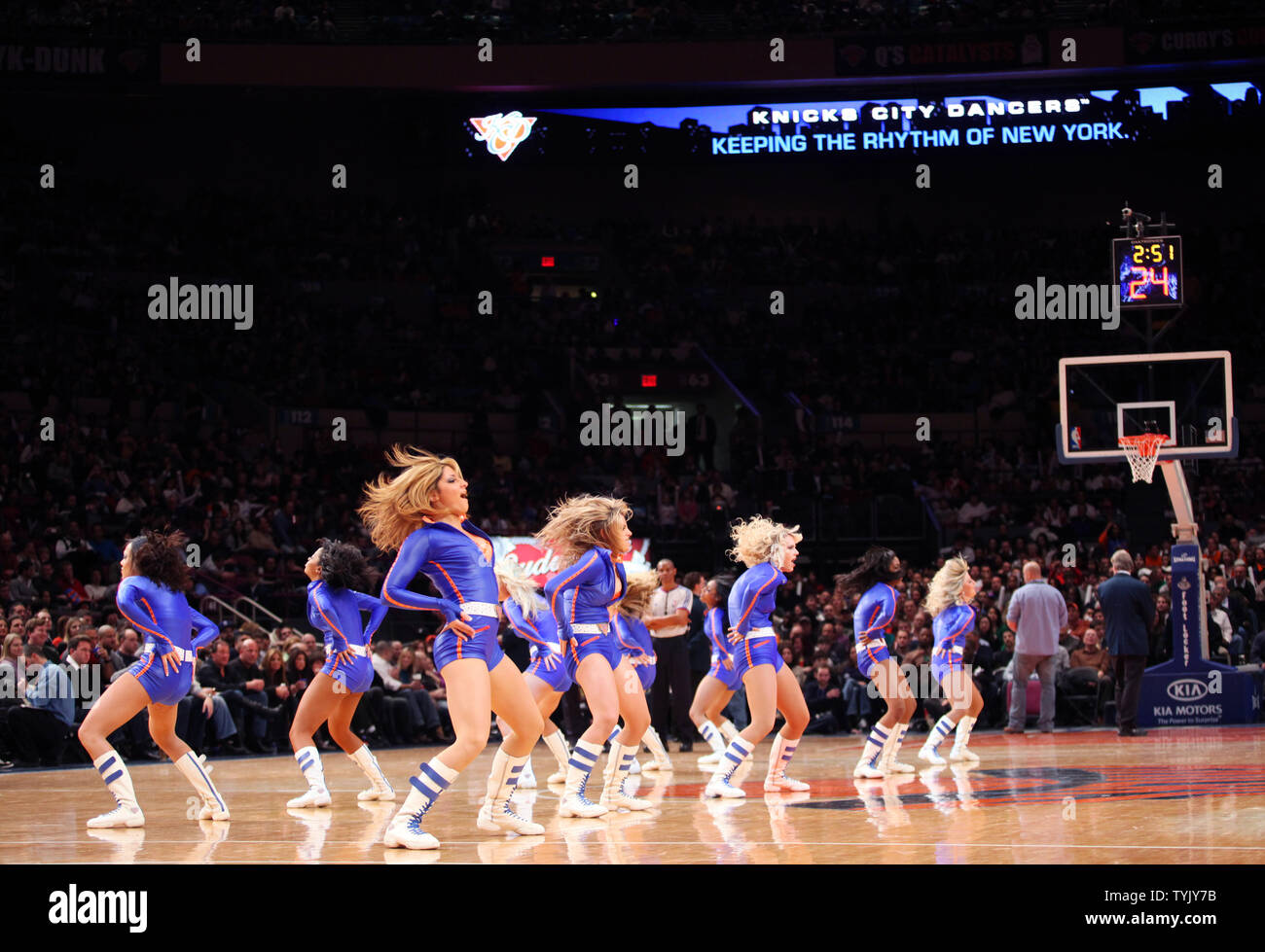 The New York Knicks City Dancers perform during a time out in the third ...