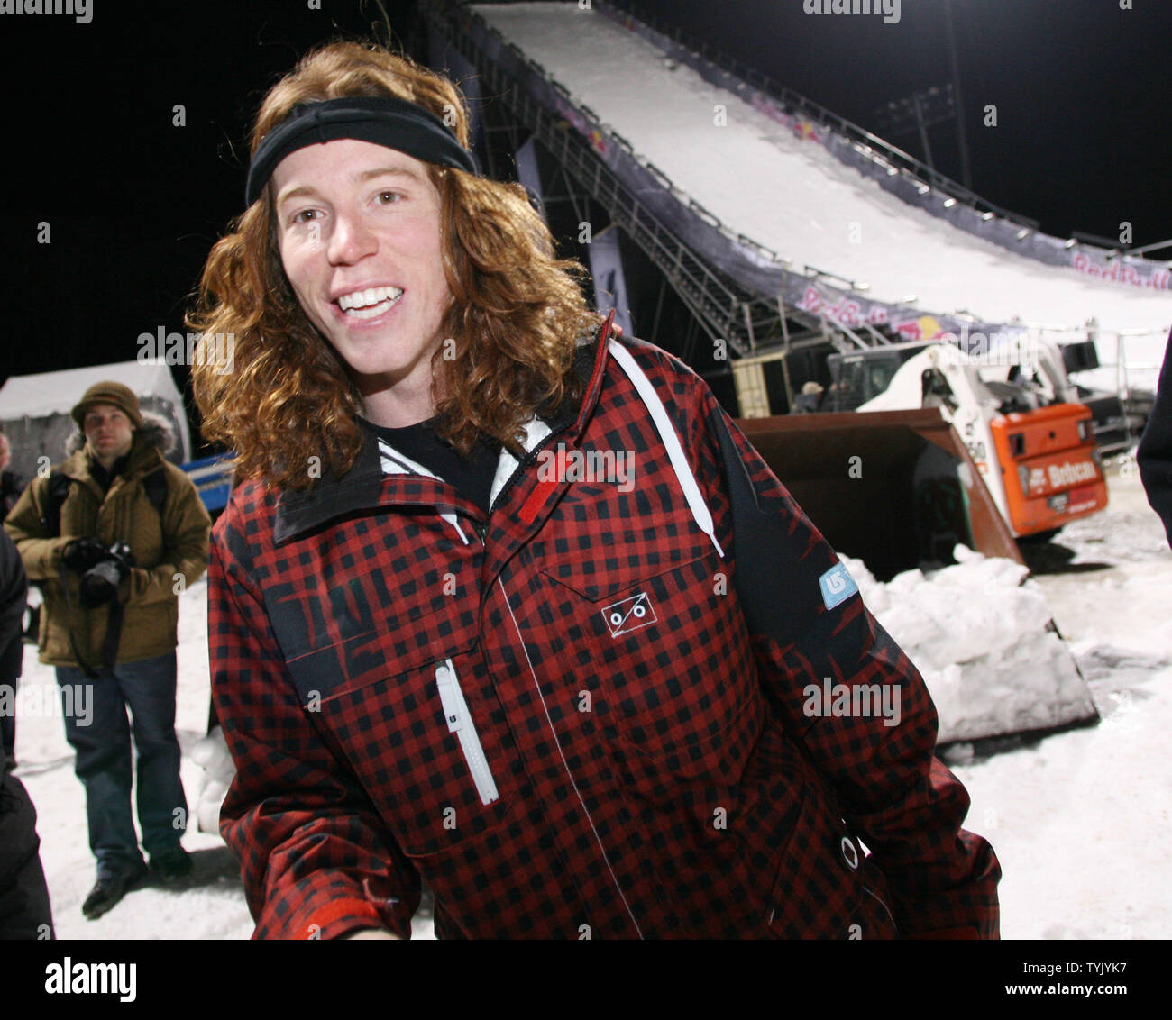 Snowboarder Shaun White arrives at East River Park for the Redbull ...