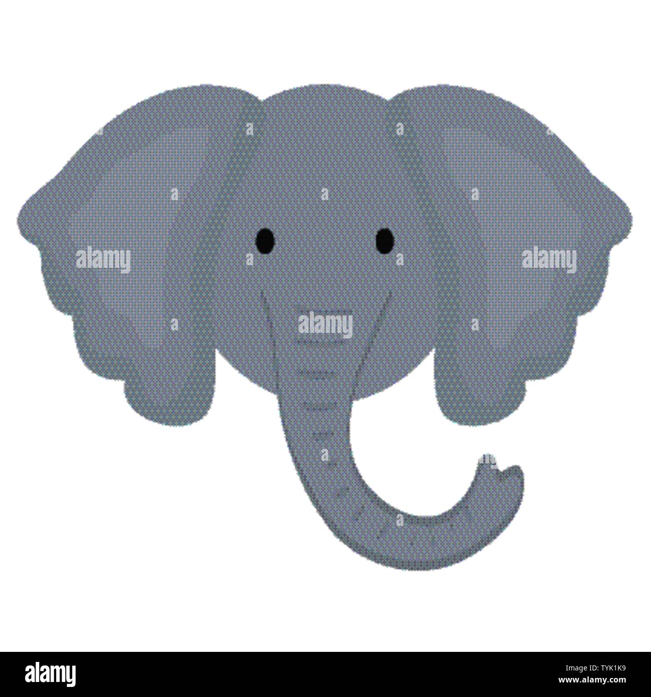 cute elephant head childish character vector illustration design Stock ...