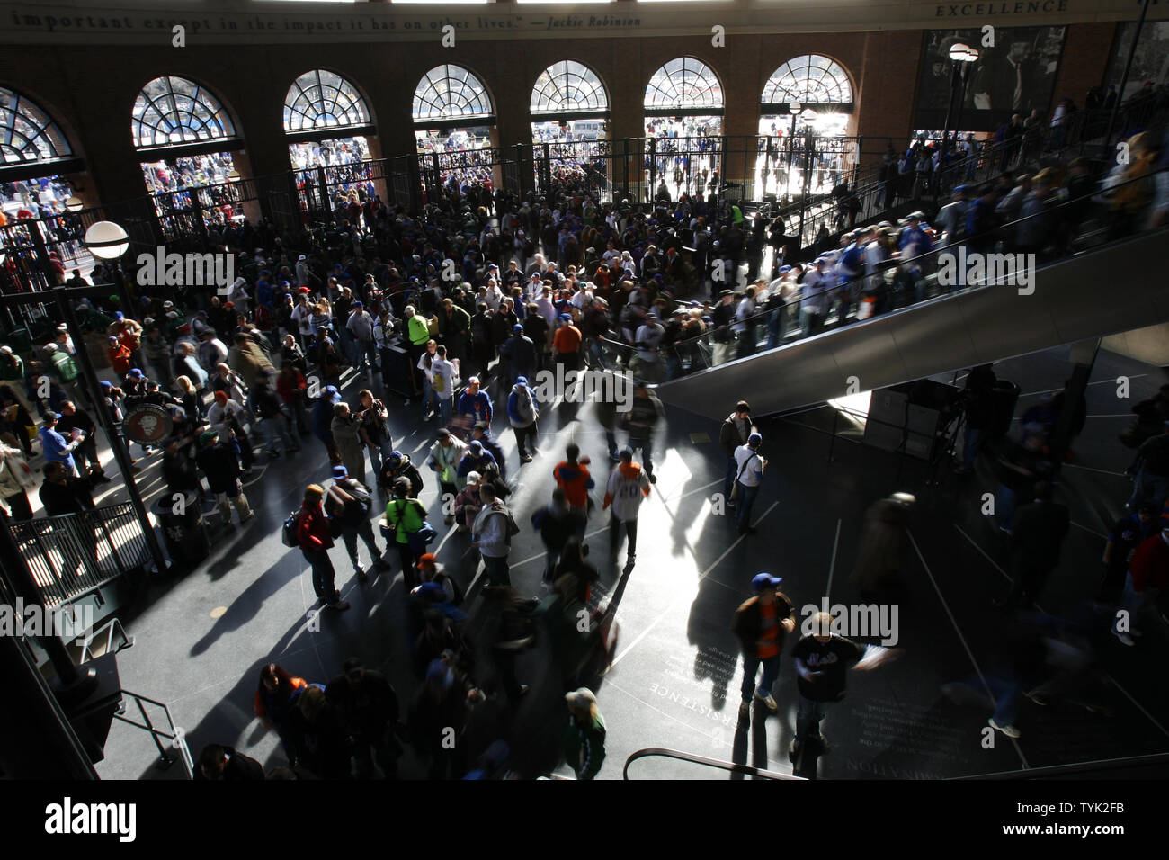 Fans enter the new Citi Field before opening day where the New York ...