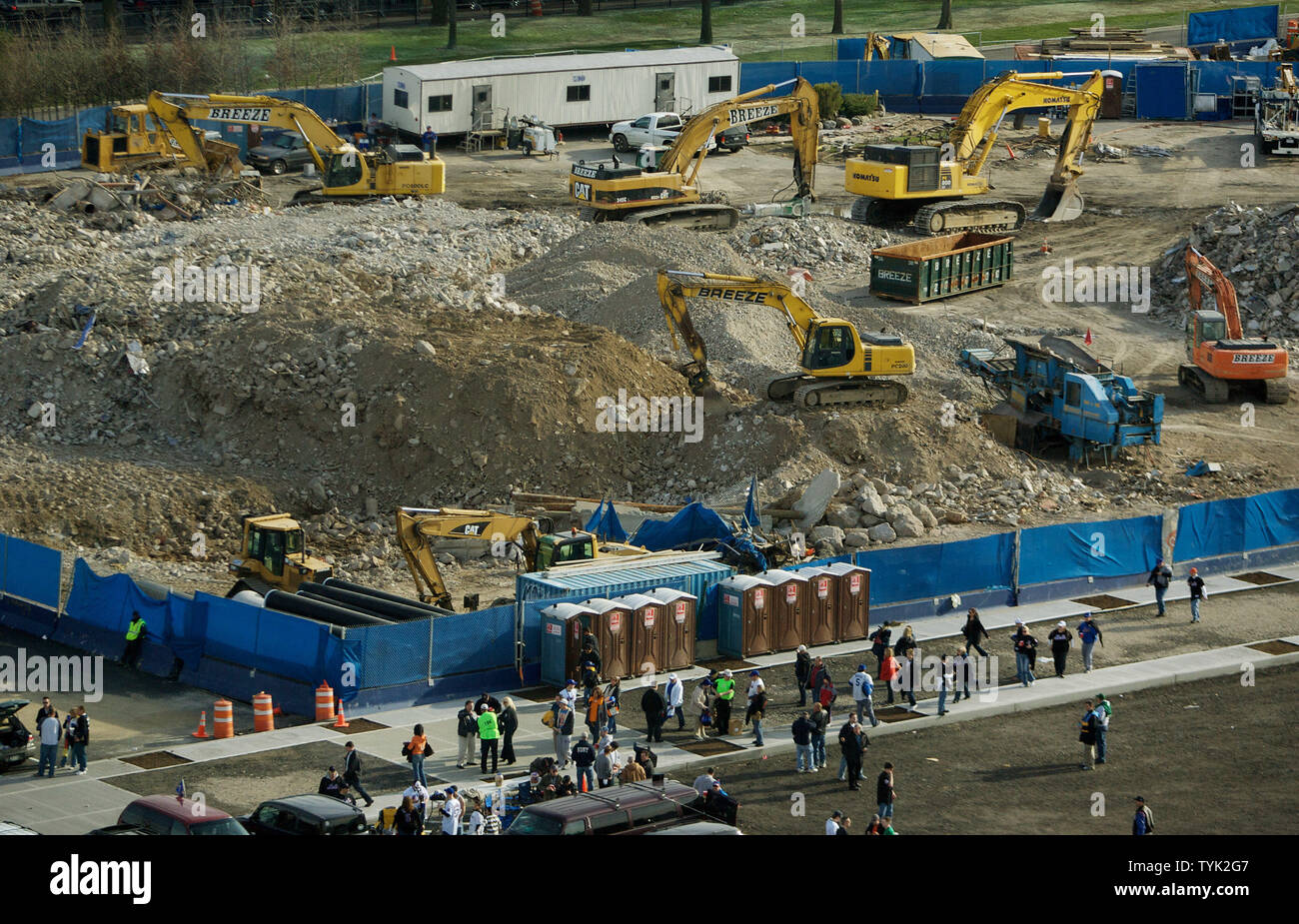A pile of rubble is all that remains of Shea Stadium which was ...