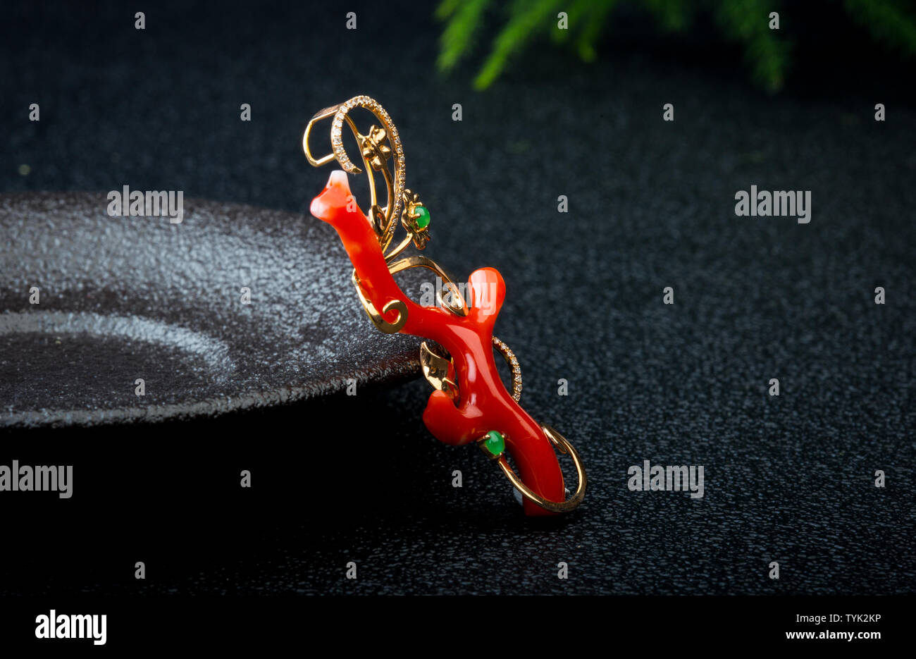 red coral locket Stock Photo - Alamy