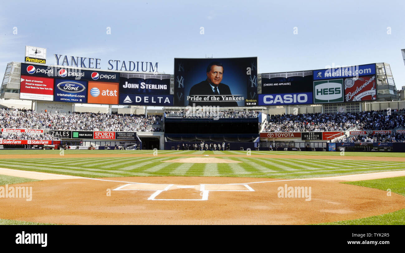 George Steinbrenner has his picture up on the big screen before the New ...