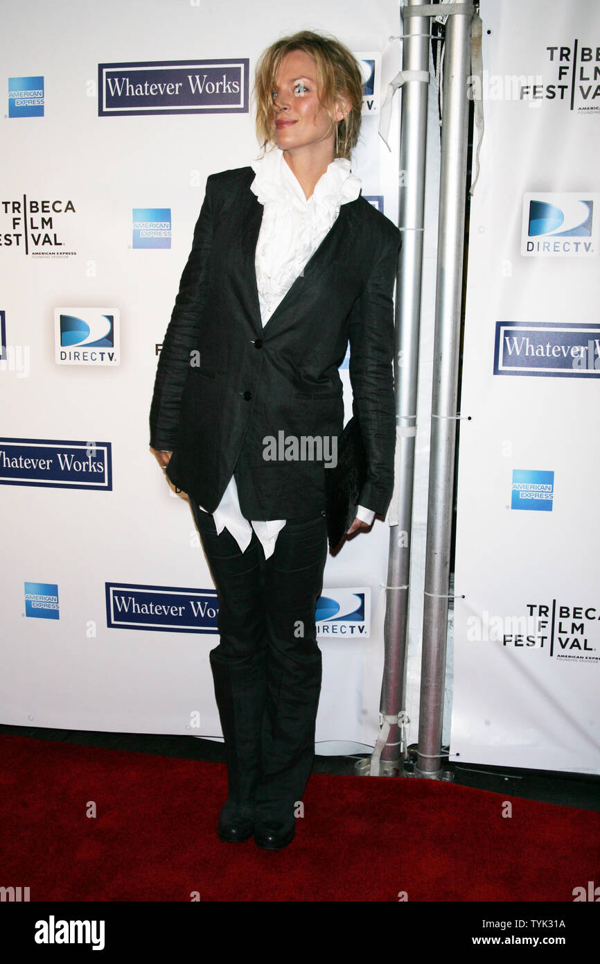 Uma Thurman arrives for the Tribeca FIlm Festival opening night ...