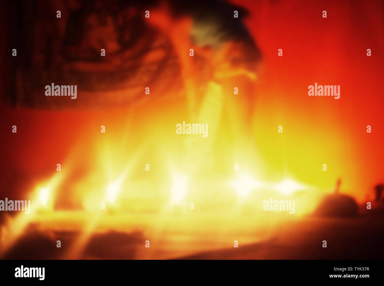 strong blurred, mystical sacred action in the style of yoga and shamans ...