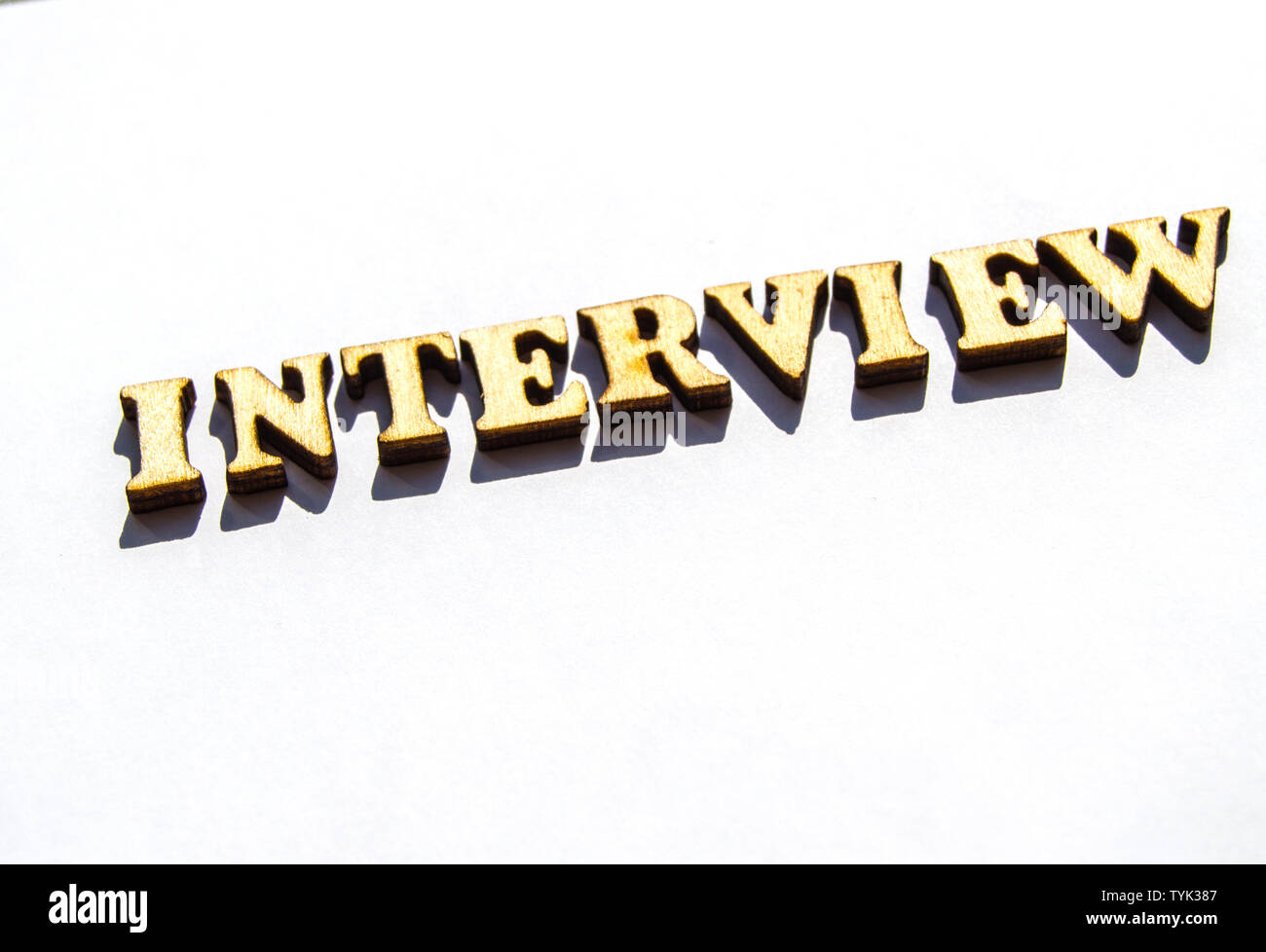 Interview-a word of wooden vintage letters to represent the meaning of ...