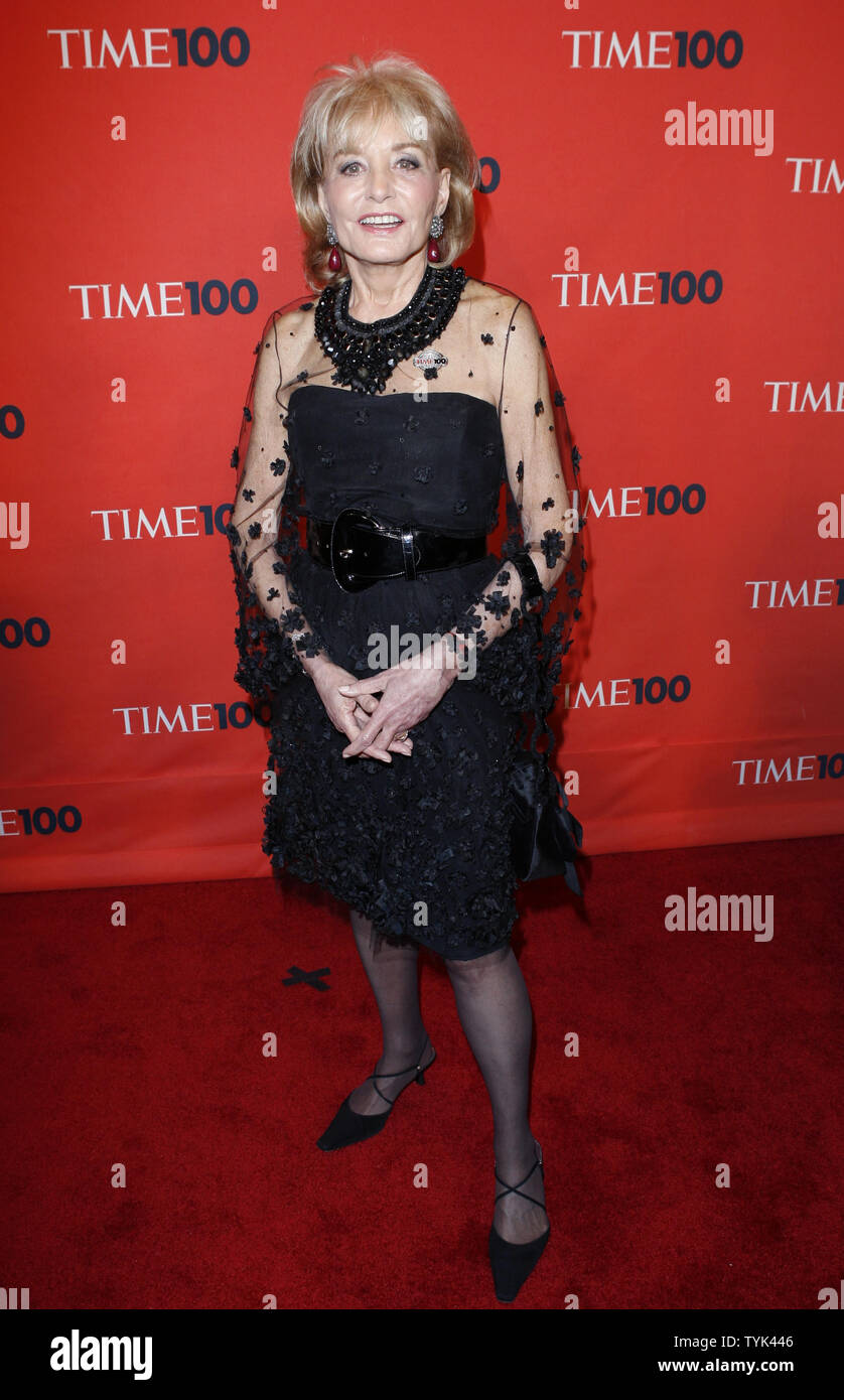 Barbara Walters arrives on the red carpet for Time Magazine's 100 most ...