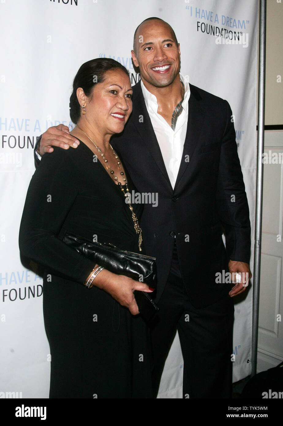 Dwayne "The Rock" Johnson and his mother arrive at the "I Have a Dream ...