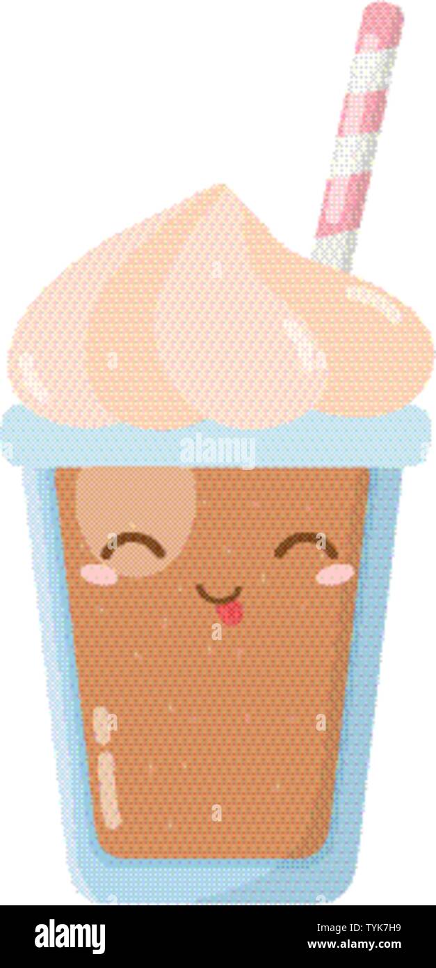 delicious tasty sweet milkshake cartoon vector illustration graphic ...