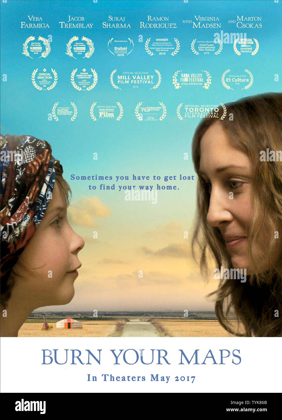 BURN YOUR MAPS, poster, from left: Jacob Tremblay, Vera Farmiga, 2016. © Vertical Entertainment ...