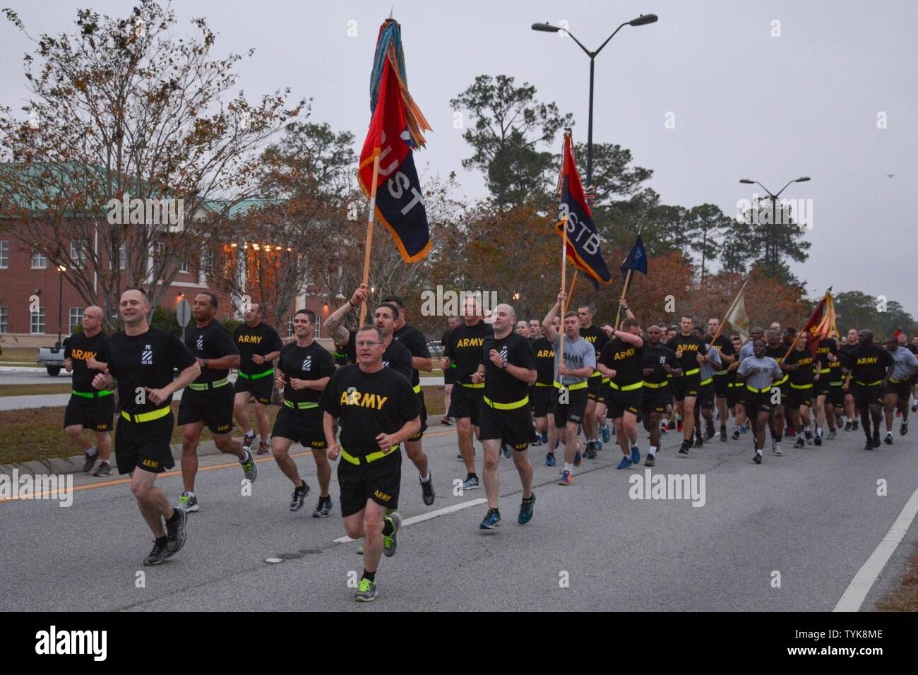 Soldiers from 3rd Infantry Division Sustainment Brigade hold the ...