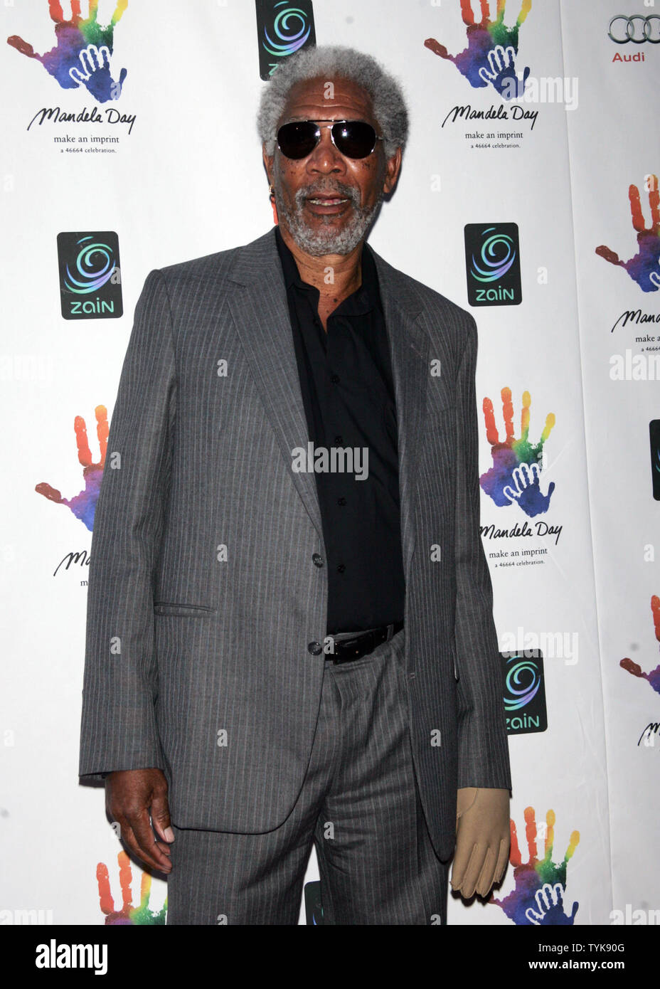Morgan Freeman arrives for the Mandela Day Concert at Radio City Music ...