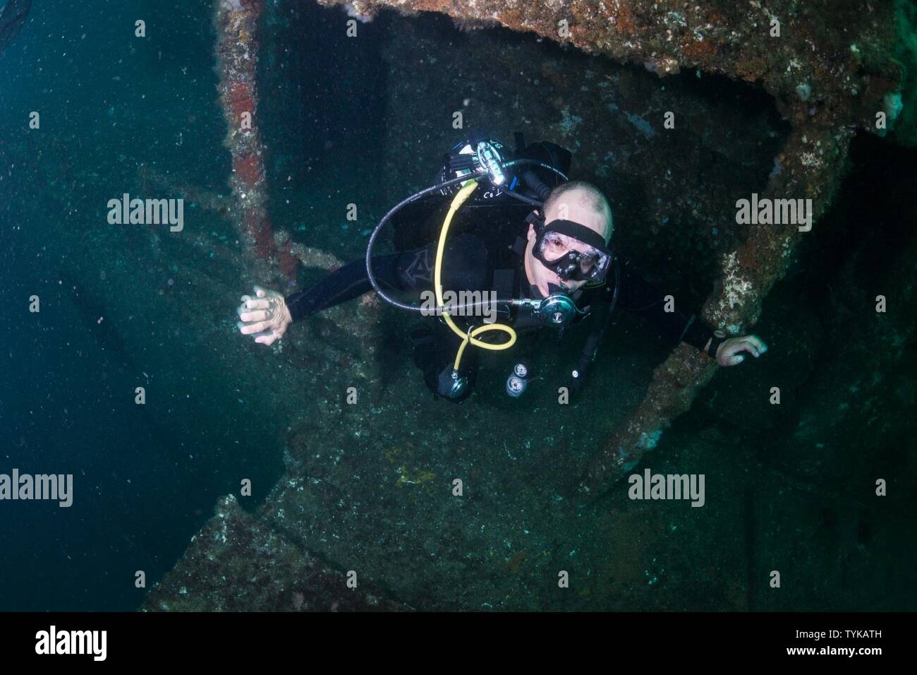 Cmdr. Sean Slappy, commanding officer of Mobile Diving Salvage Unit ...
