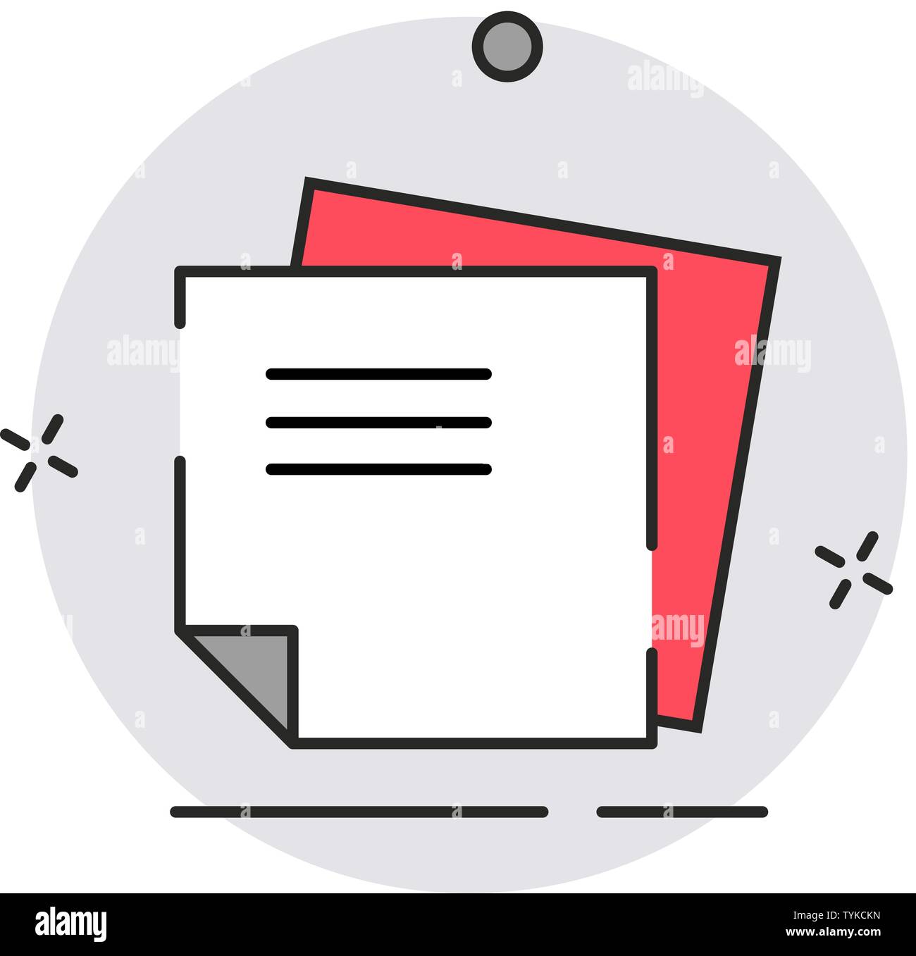 Paper documents icon. Modern flat design style. Vector simple ...