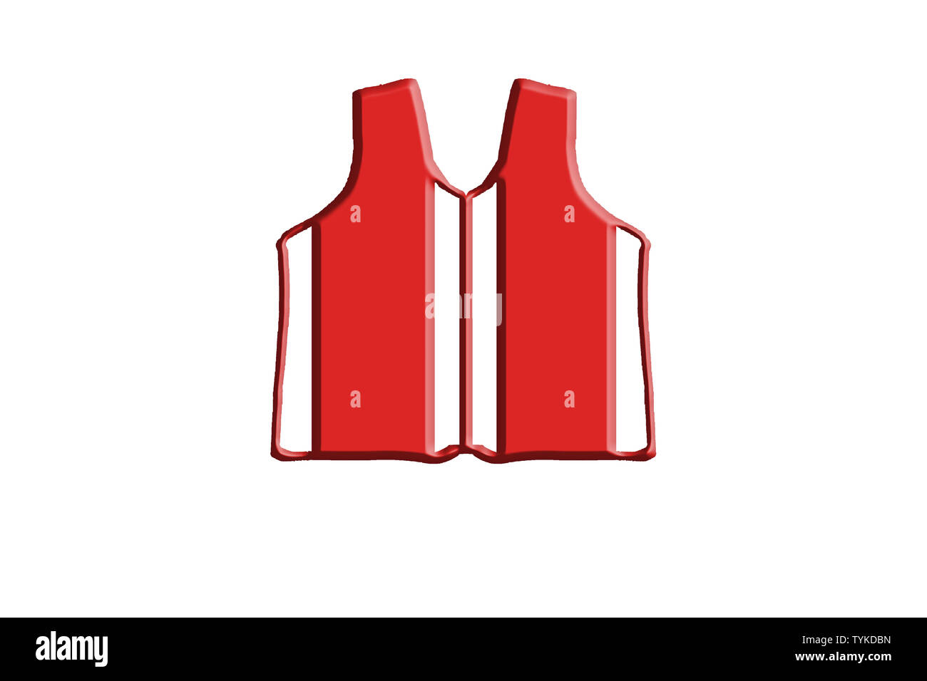 life jacket icon red and white isolated on white background Stock Photo ...