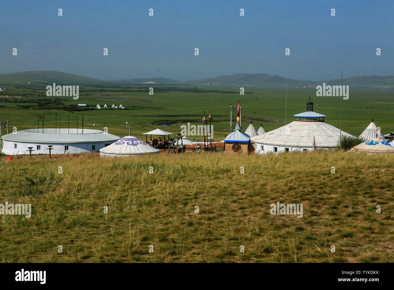 Inner Mongolia grassland yurt folklore landscape Stock Photo - Alamy
