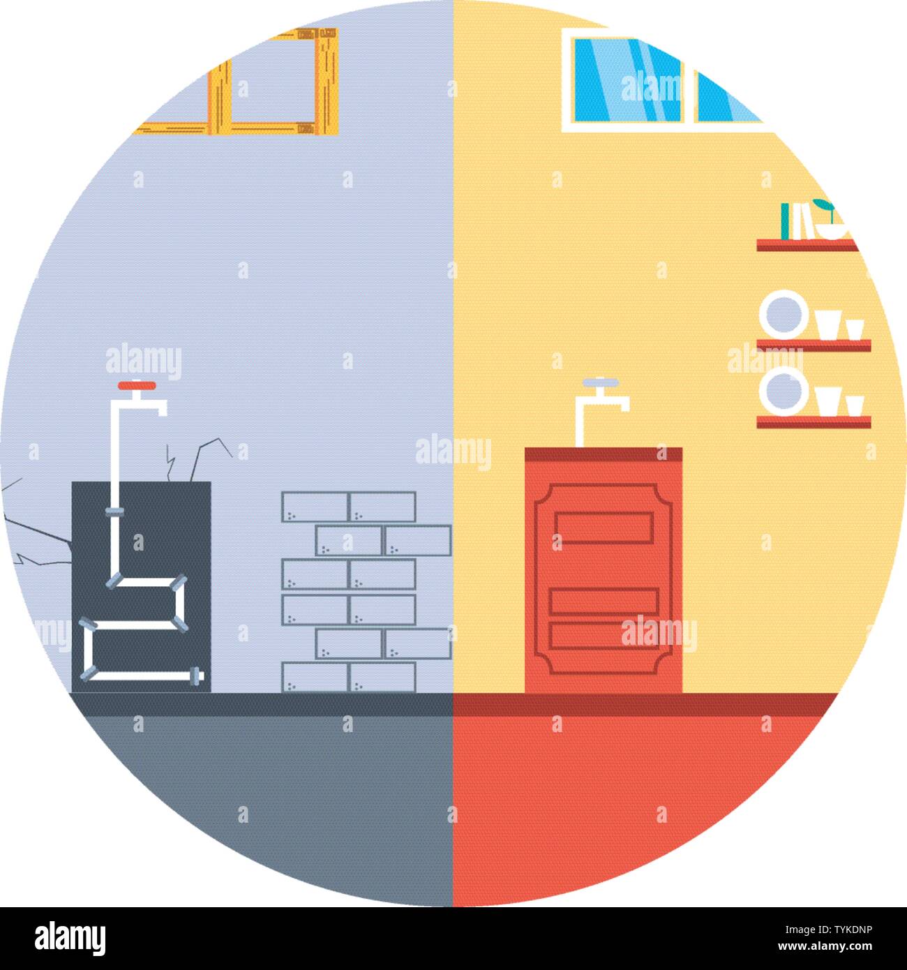 house design, under construction work repair progress reconstruction ...