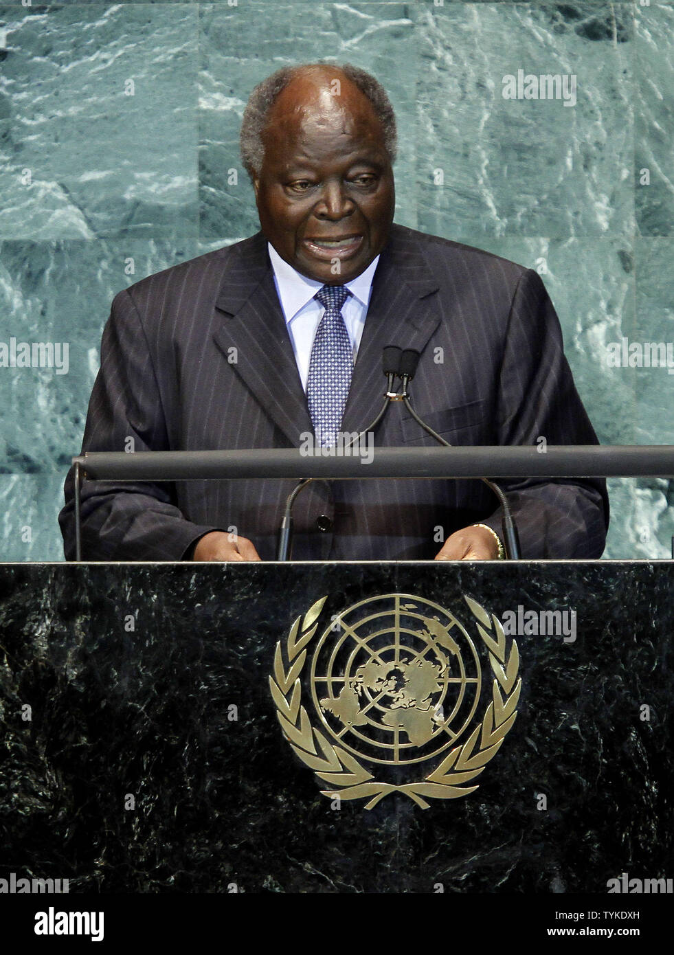 President of Kenya Mwai Kibaki speaks at at the 65th United Nations ...