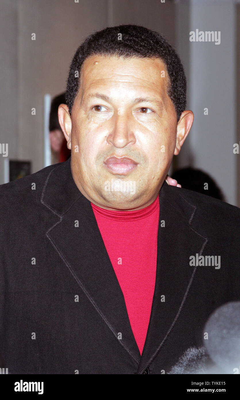 Venezuelan President Hugo Chavez arrives for the Screening of "South of ...