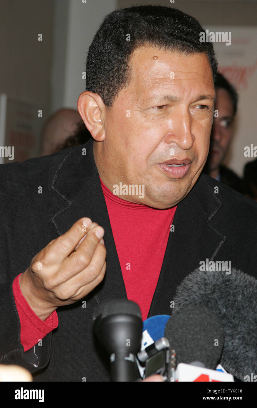 Venezuelan President Hugo Chavez arrives for the Screening of "South of ...