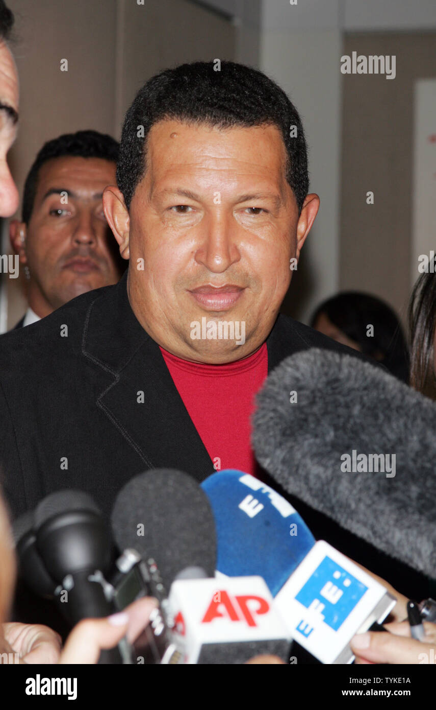 Venezuelan President Hugo Chavez arrives for the Screening of "South of ...