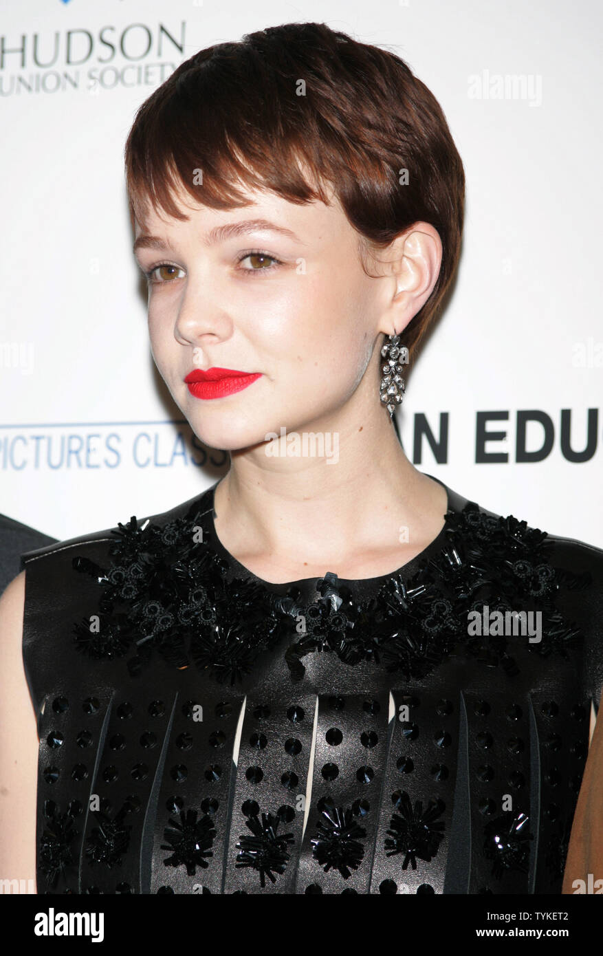 Carey mulligan arrives at the premiere of an education hi-res stock ...