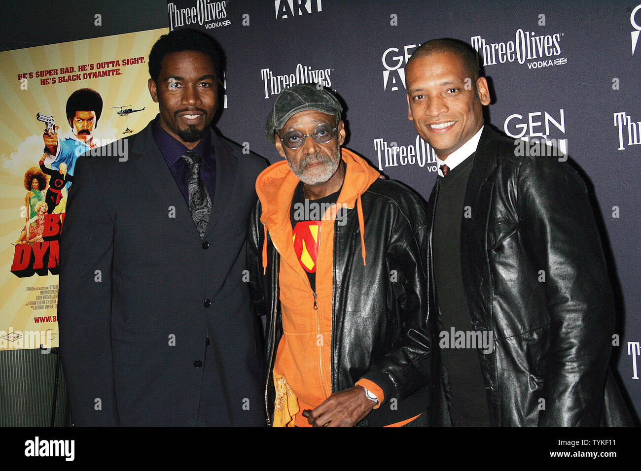 (L-R) Michael Jai White, Melvin Van Peebles and Scott Sanders arrive ...