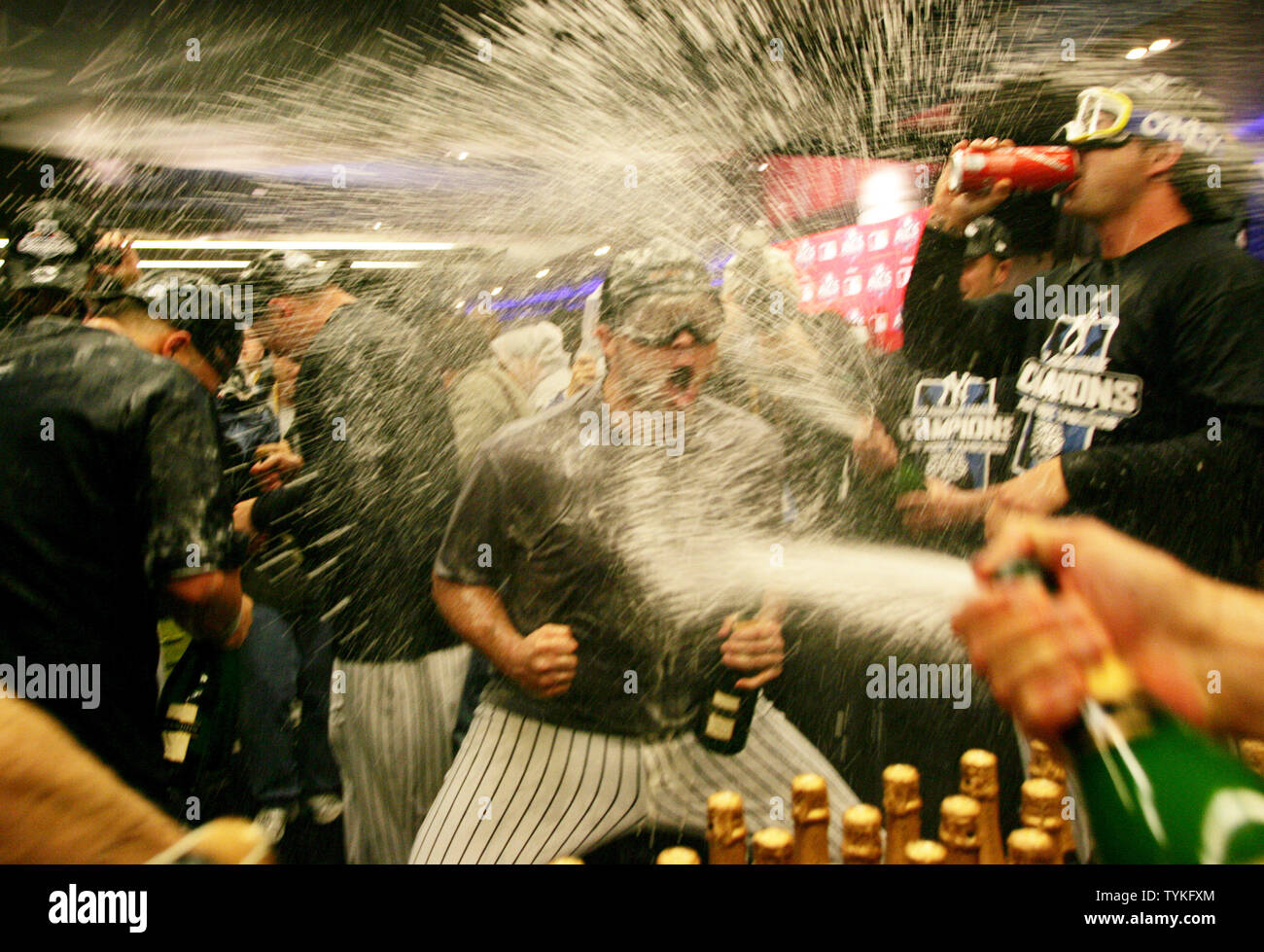 New York Yankees celebrate their win over the Los Angeles Angels of ...