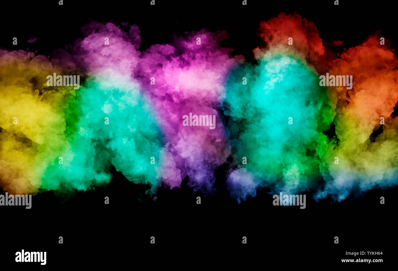 abstract background colorful smoke isolated on black Stock Photo - Alamy