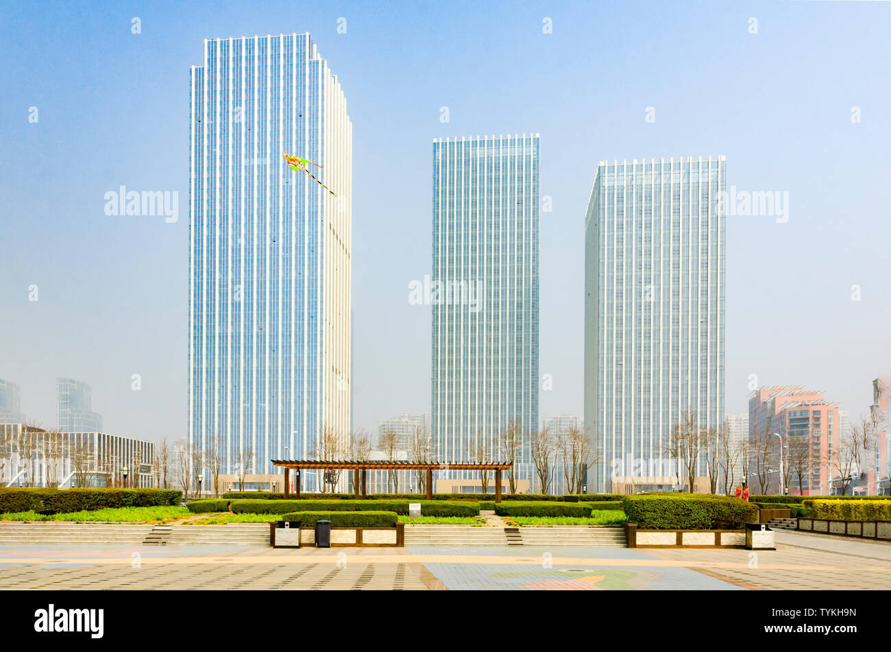 The office building by the square Stock Photo - Alamy