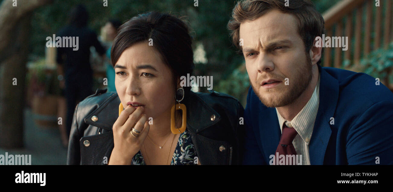 PLUS ONE, from left: Maya Erskine, Jack Quaid, 2019. © RLJE Films ...