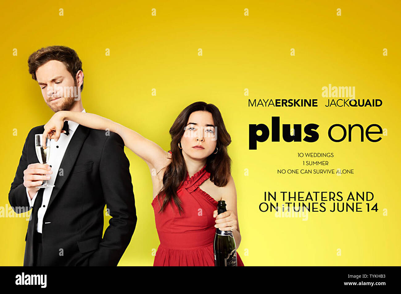 PLUS ONE, US poster, from left: Jack Quaid, Maya Erskine, 2019. © RLJE ...