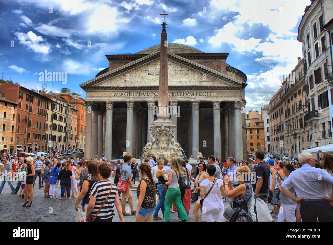 Rome, Italy - September 2, 2018: Tourists visit the Pantheon in ...