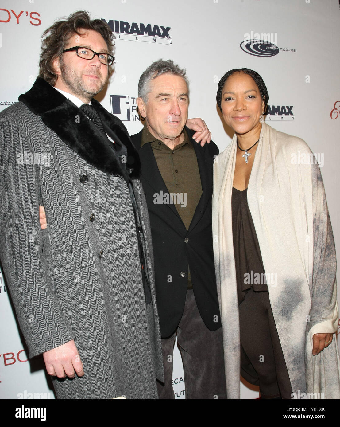 Director Kirk Jones (L), Robert Di Niro and his wife Grace Hightower Di ...