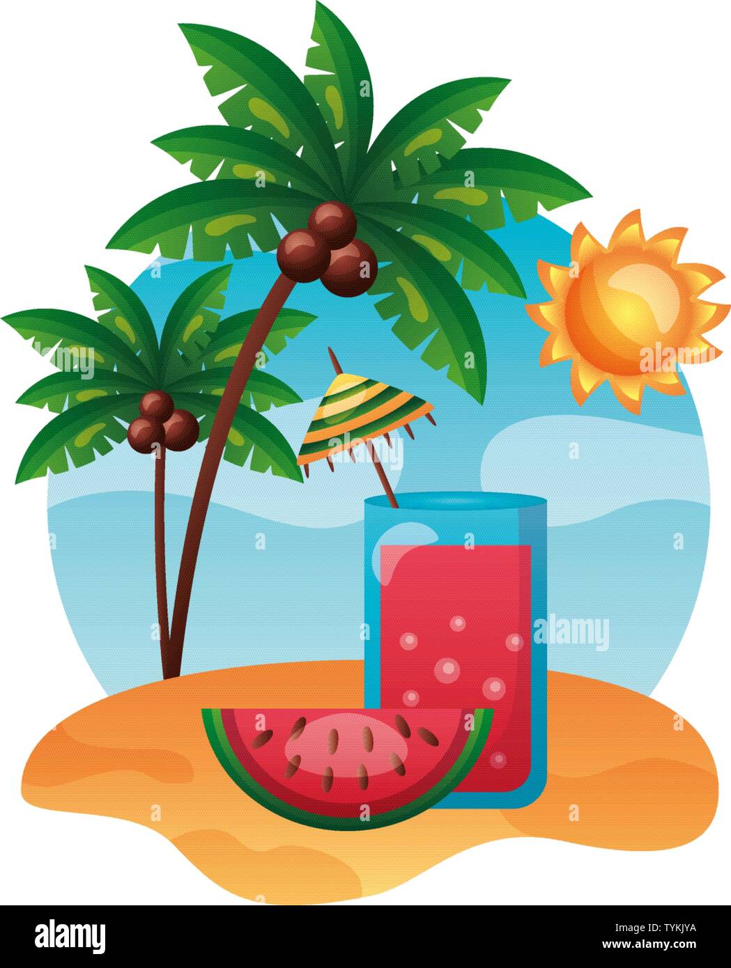 Summer party watermelon piece Stock Vector Images - Alamy