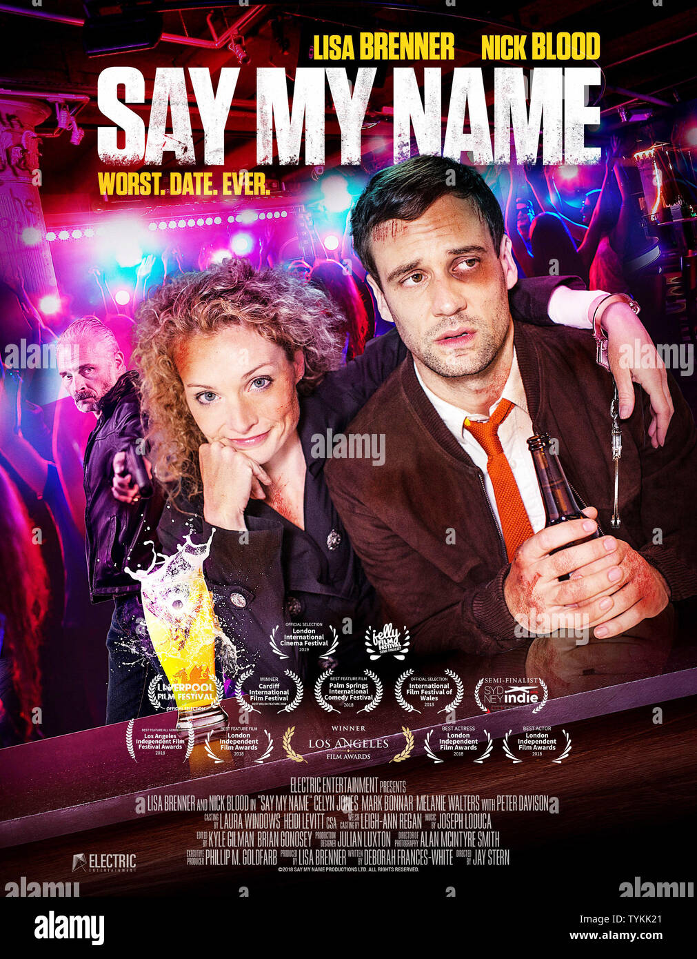 SAY MY NAME, poster, from left: Mark Bonnar, Lisa Brenner, Nick Blood ...