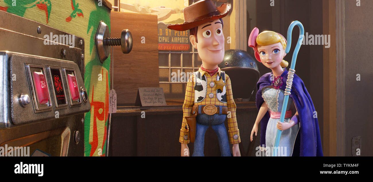 TOY STORY 4, from left: Woody (voice: Tom Hanks), Bo Peep (voice: Annie ...