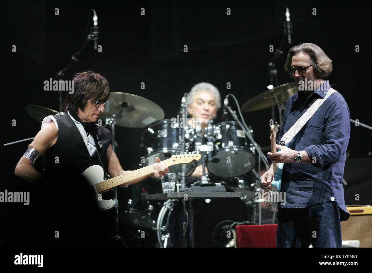 Jeff Beck and Eric Clapton perform in concert at Madison Square Garden ...